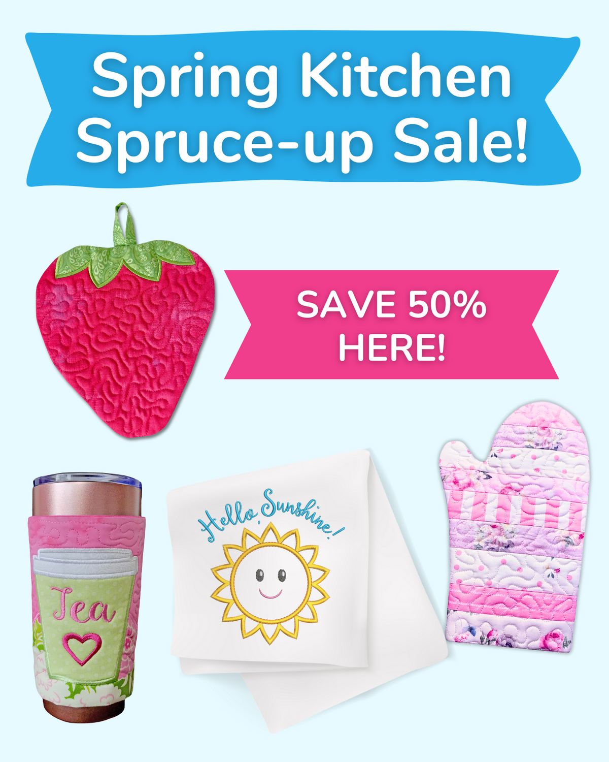 Spring Kitchen Machine Embroidery Sale + Contest - PicklePie Designs
