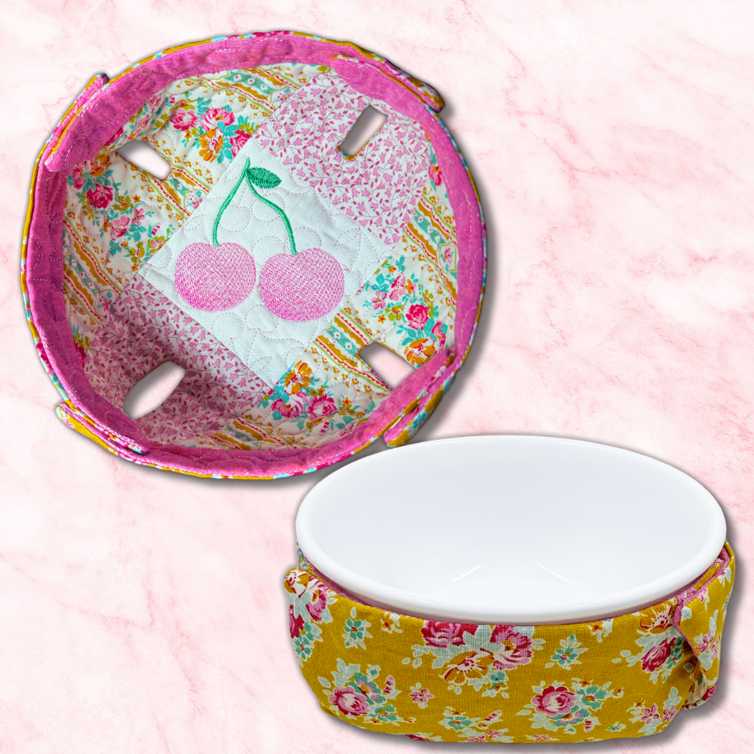 Microwave Quilted Bowl Cozies In the Hoop Machine Embroidery Design ...